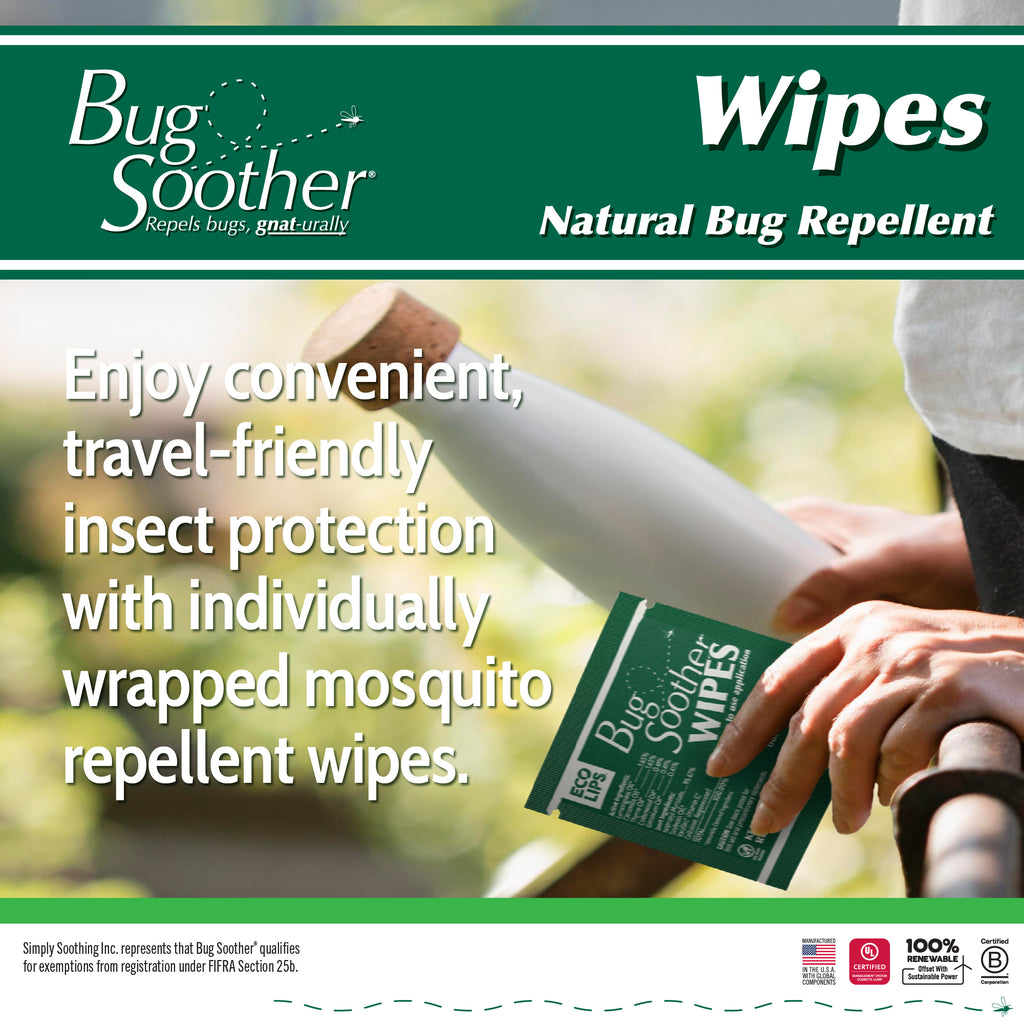 Bug Soother Natural Mosquito Repellent Wipes 15-ct carton